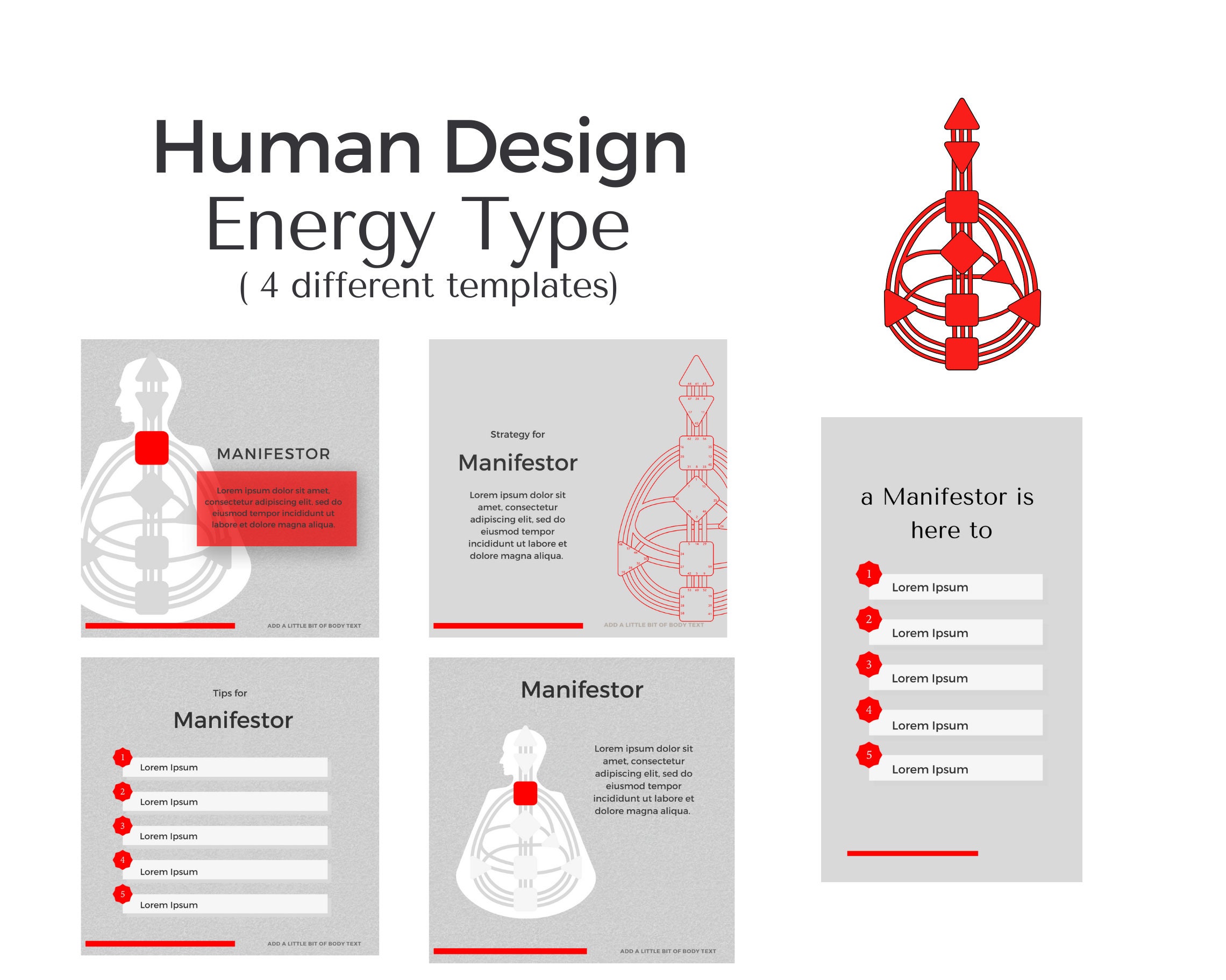Human Design Templates Energy Types, Centers & Authority Red Human ...