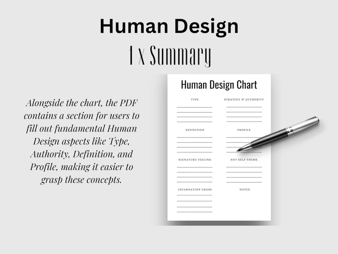 Human Design Chart: Self-discovery Bodygraph (printable PDF Guide) - Etsy