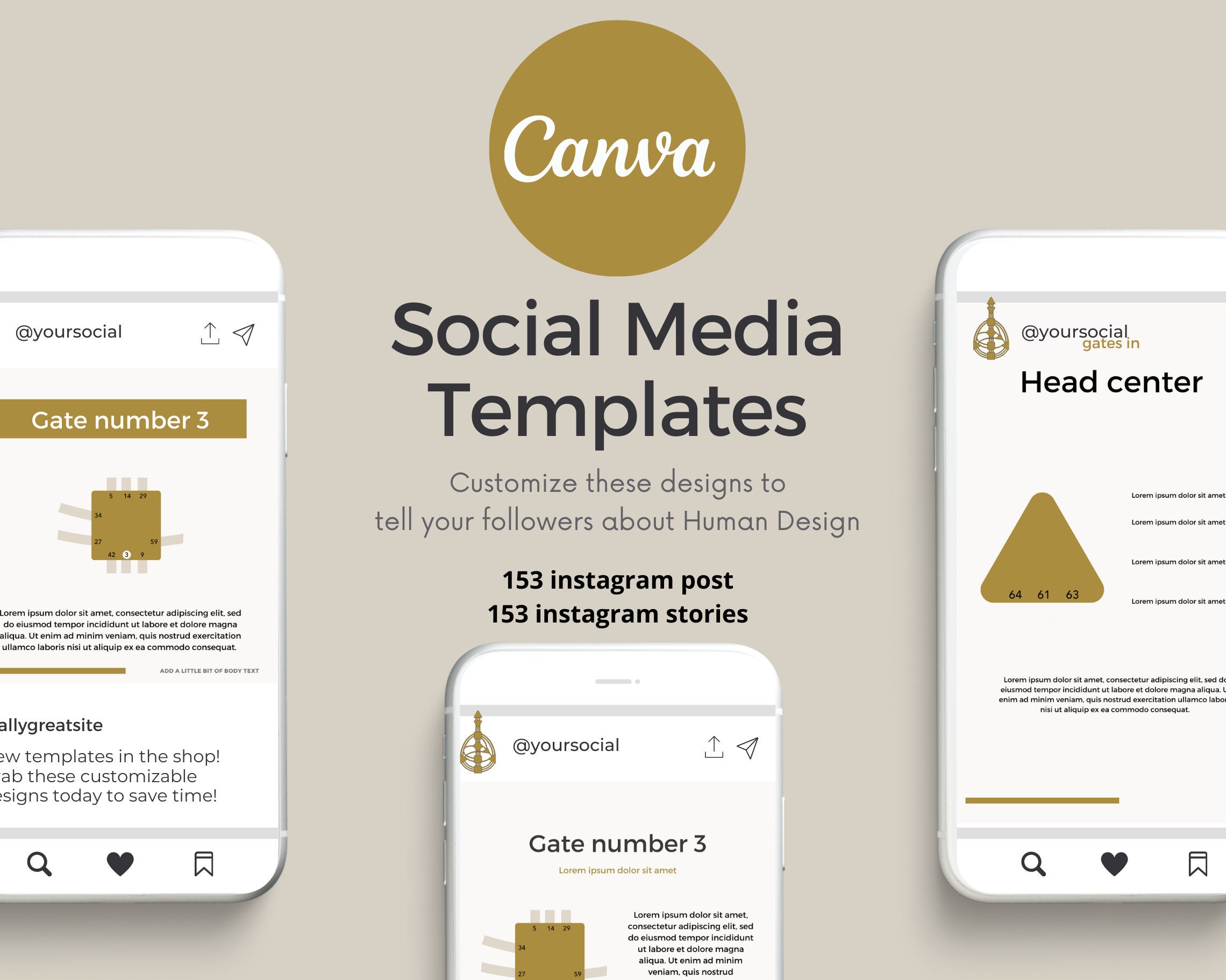 Human Design Insta Templates Gates Canva Templates for Human Design ...