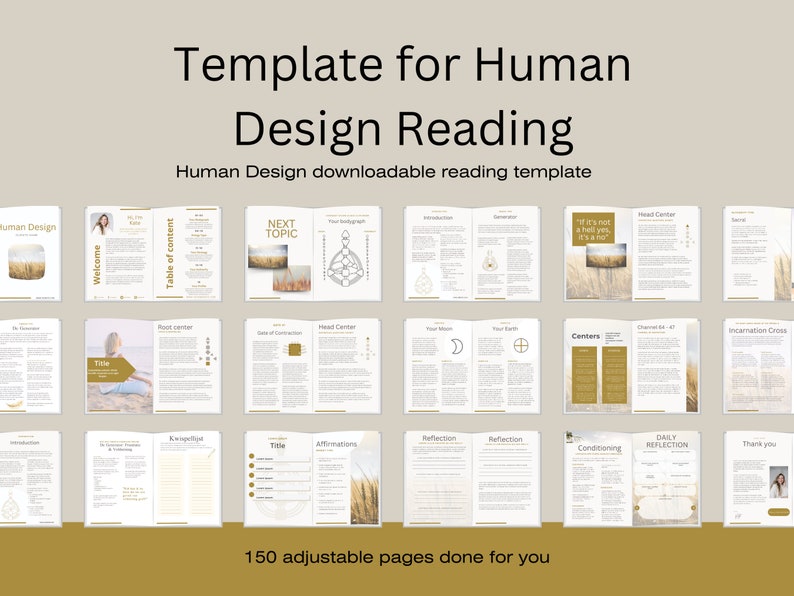 Editable Human Design Reading Template Gold | Canva HD Report | Luxury ...