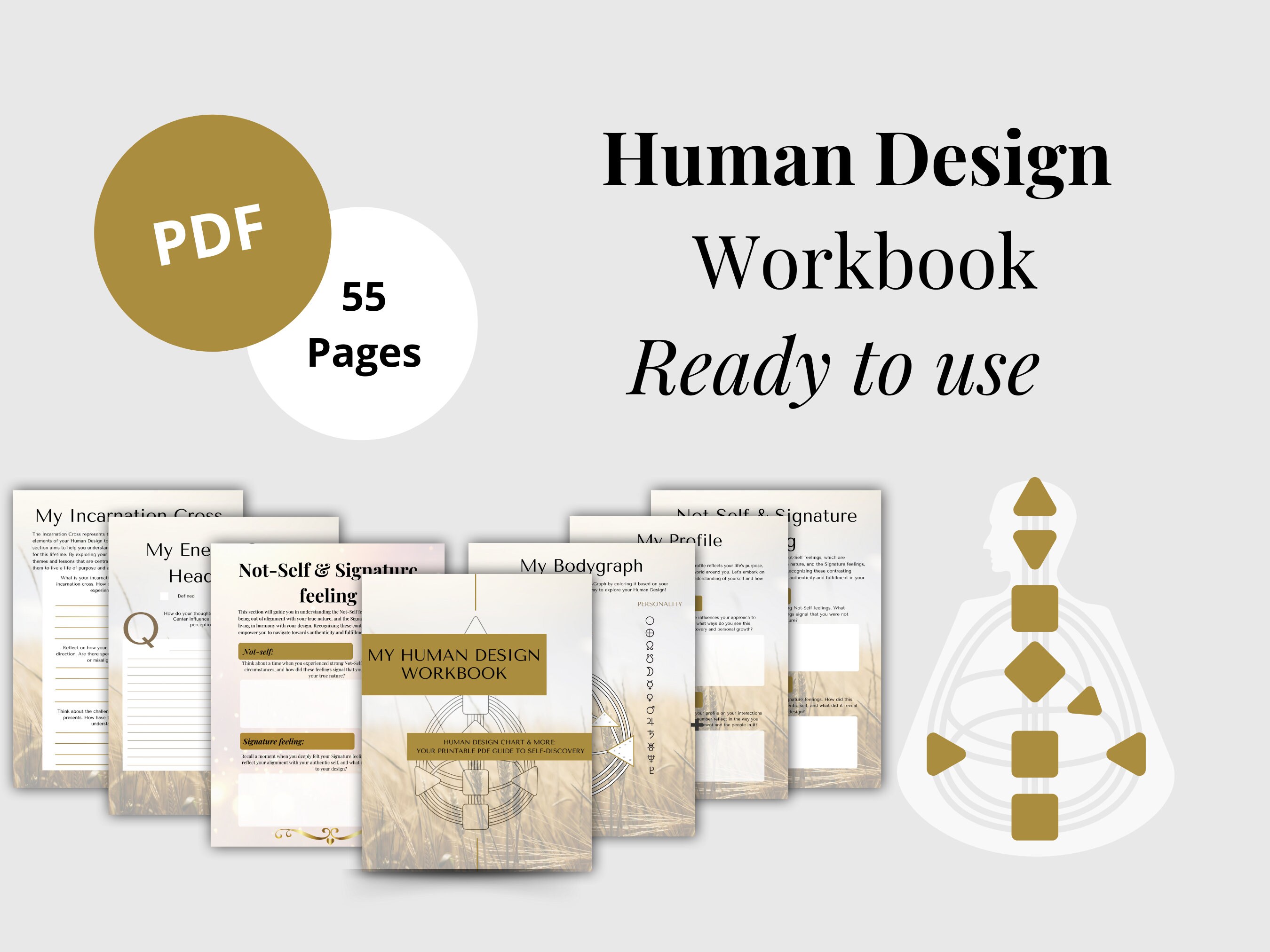 Human Design Workbook Printable Workbook 55 Pages of Self-descovery and ...