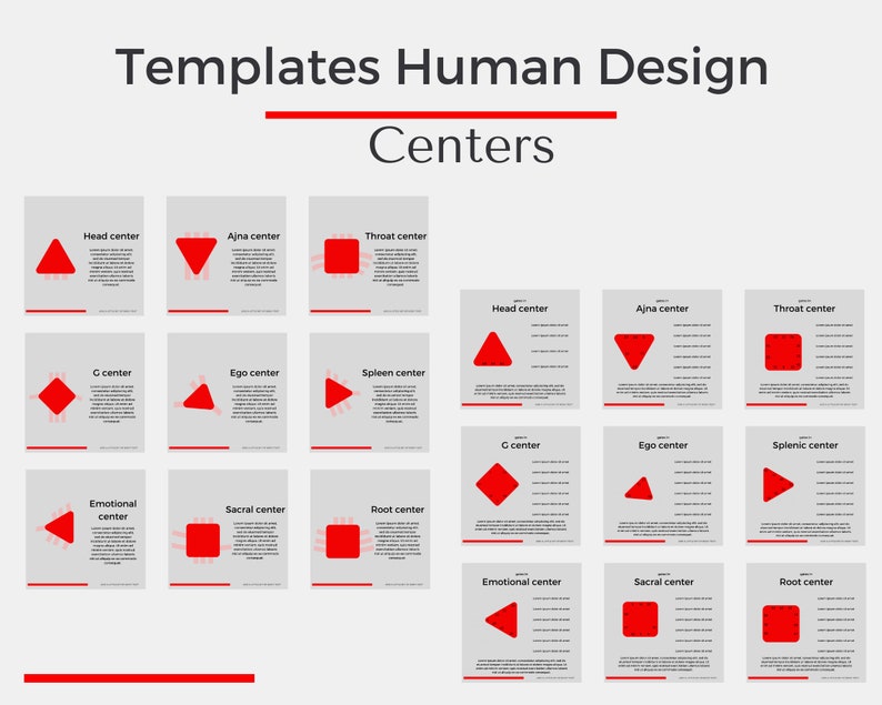 Editable Human Design Insta Template Gates Red Canva Template for Human ...
