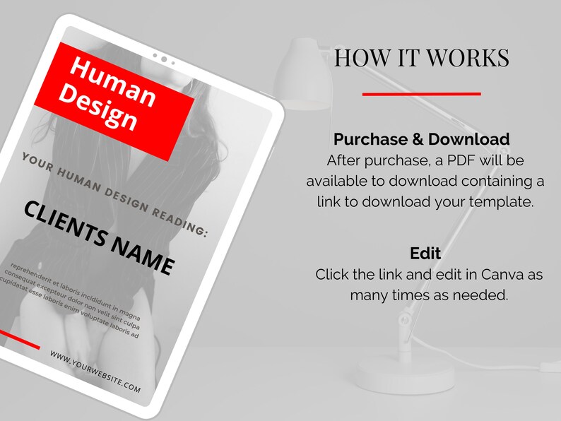 Editable Human Design Reading / Report Template Red Black and - Etsy
