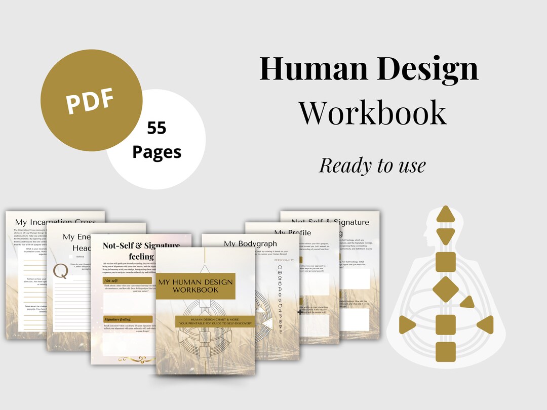 Human Design Workbook | Printable Workbook | 55 Pages of Self-descovery ...