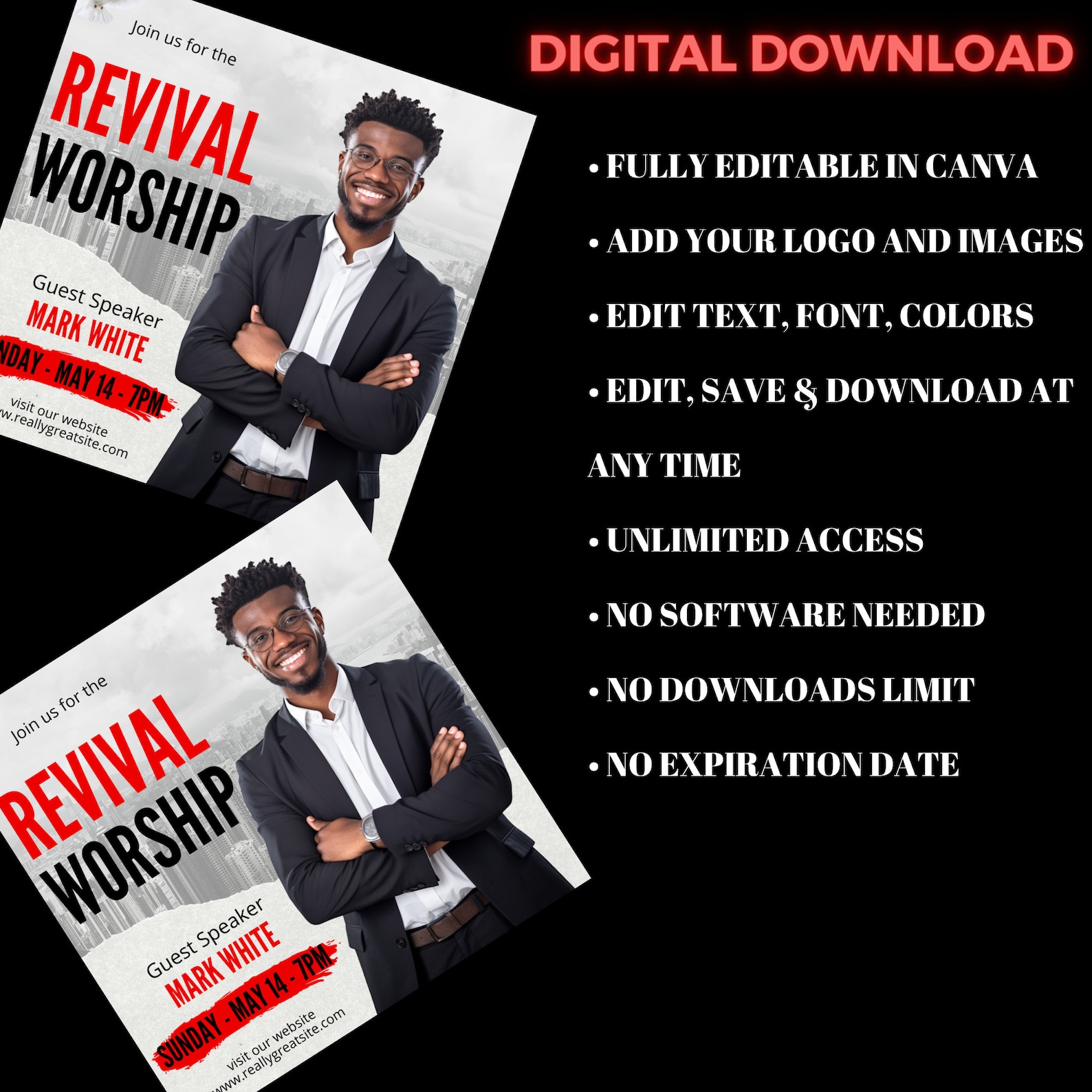Church Flyer, Revival Flyer, Memorial Flyer, Bible Study Flyer, DIY ...