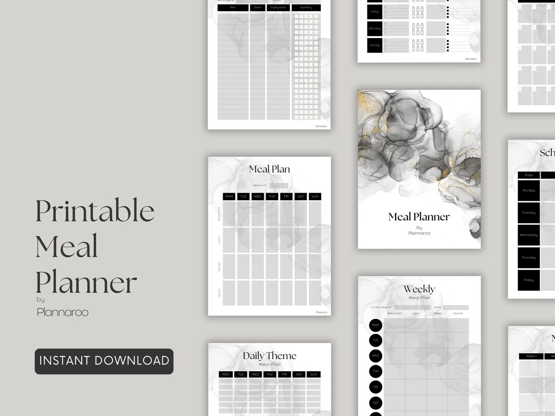 Meal Planner Printable, Weekly and Monthly Plans, Inventory Trackers ...