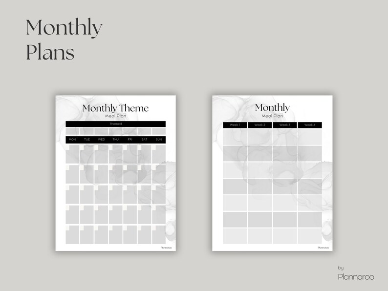 Meal Planner Printable, Weekly and Monthly Plans, Inventory Trackers ...