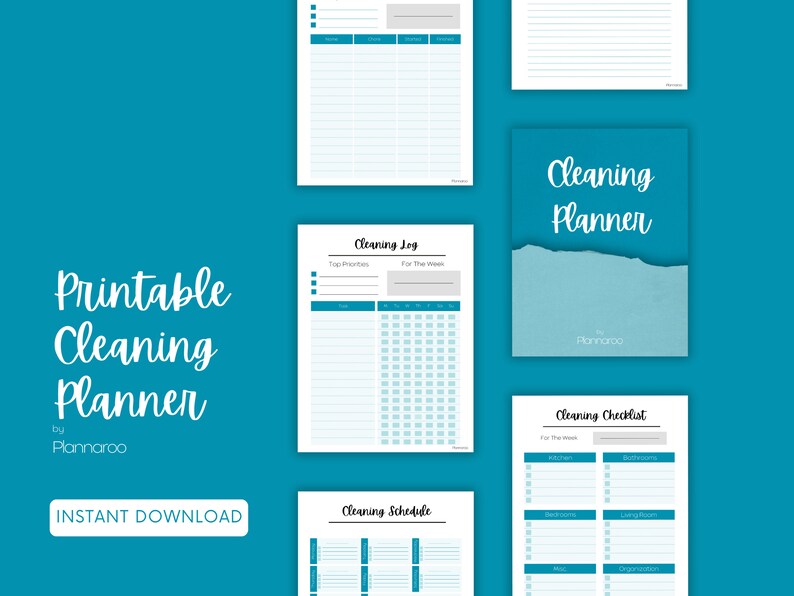 Cleaning Planner Printable, Track Cleaning Schedules, Checklists and ...