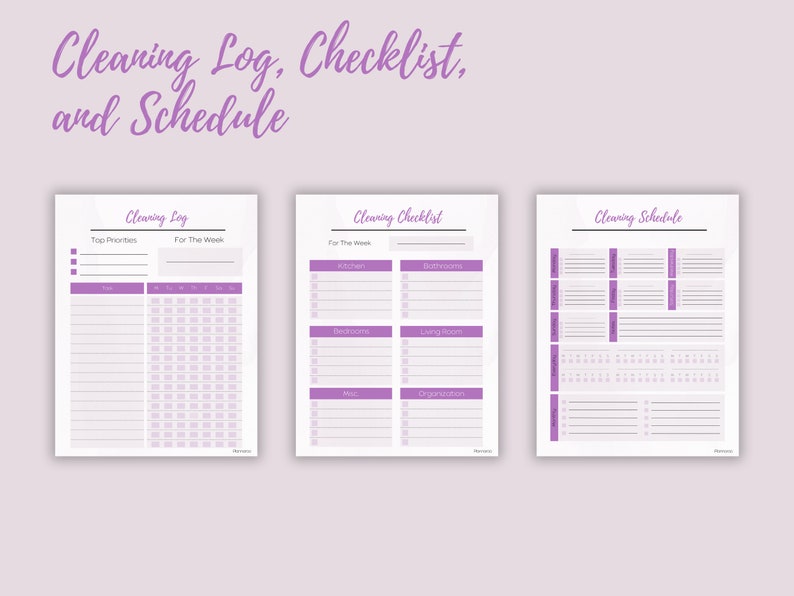 Cleaning Planner Printable, Track Cleaning Schedules, Checklists and ...