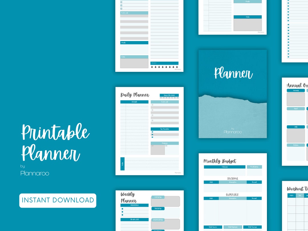 Planner Printable, Daily, Weekly, Monthly, and Annual Planning Sheets ...
