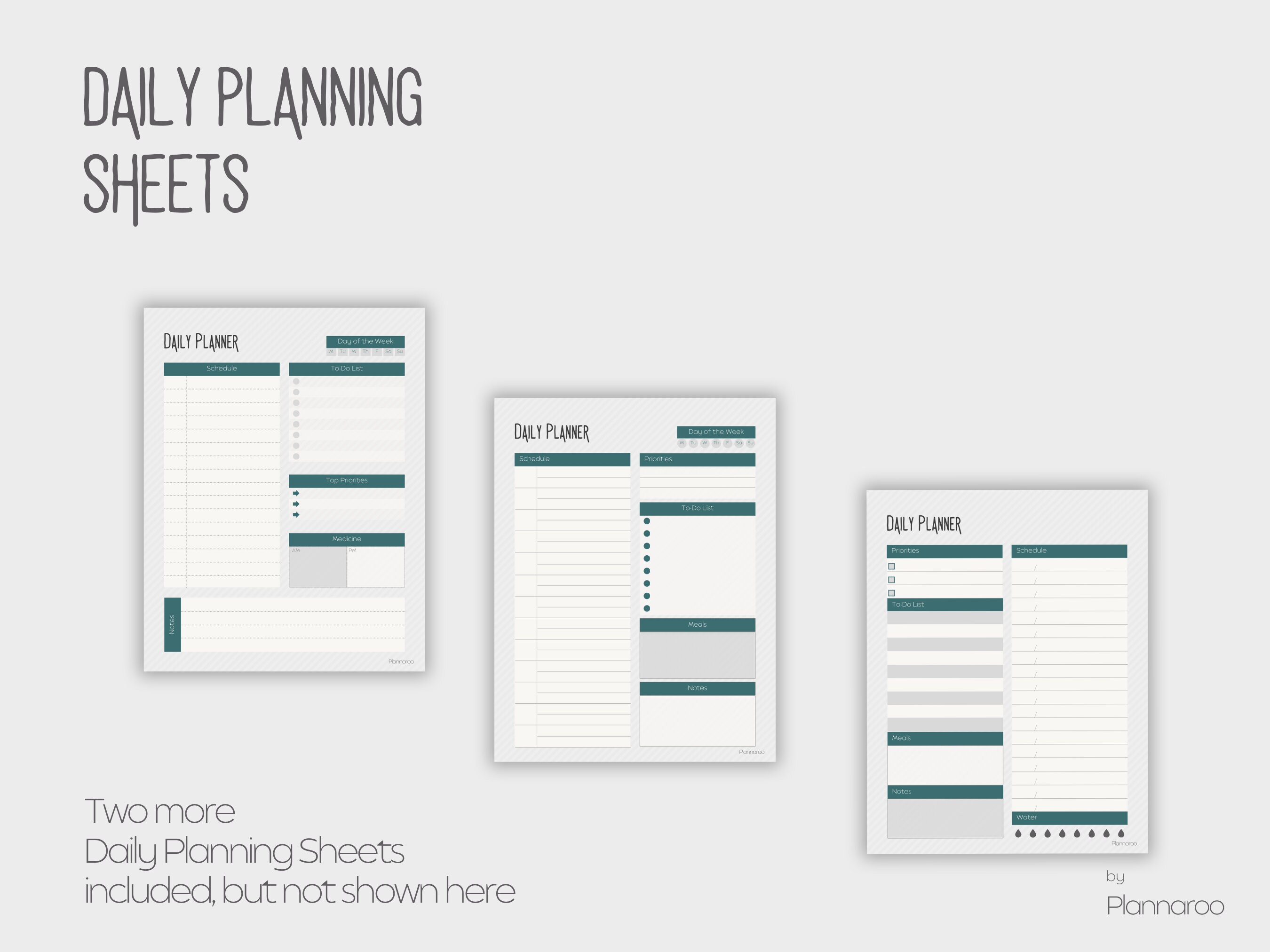 Planner Printable, Daily, Weekly, Monthly, and Annual Planning Sheets ...