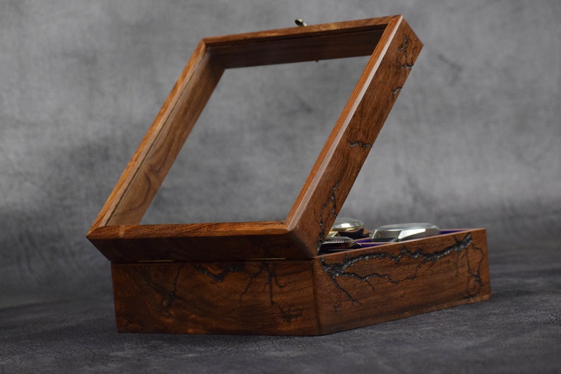 Fractal Burn Indian Rosewood Watch Box -lichtenberg Burn Mens 6 Slot ...