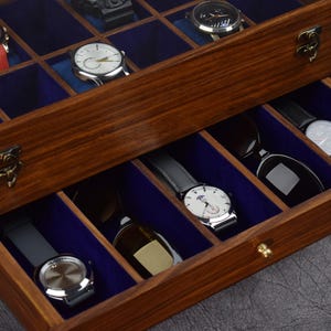 Personalized Watch Box With Drawer, Watch Case for Men, Wood Watch Box ...