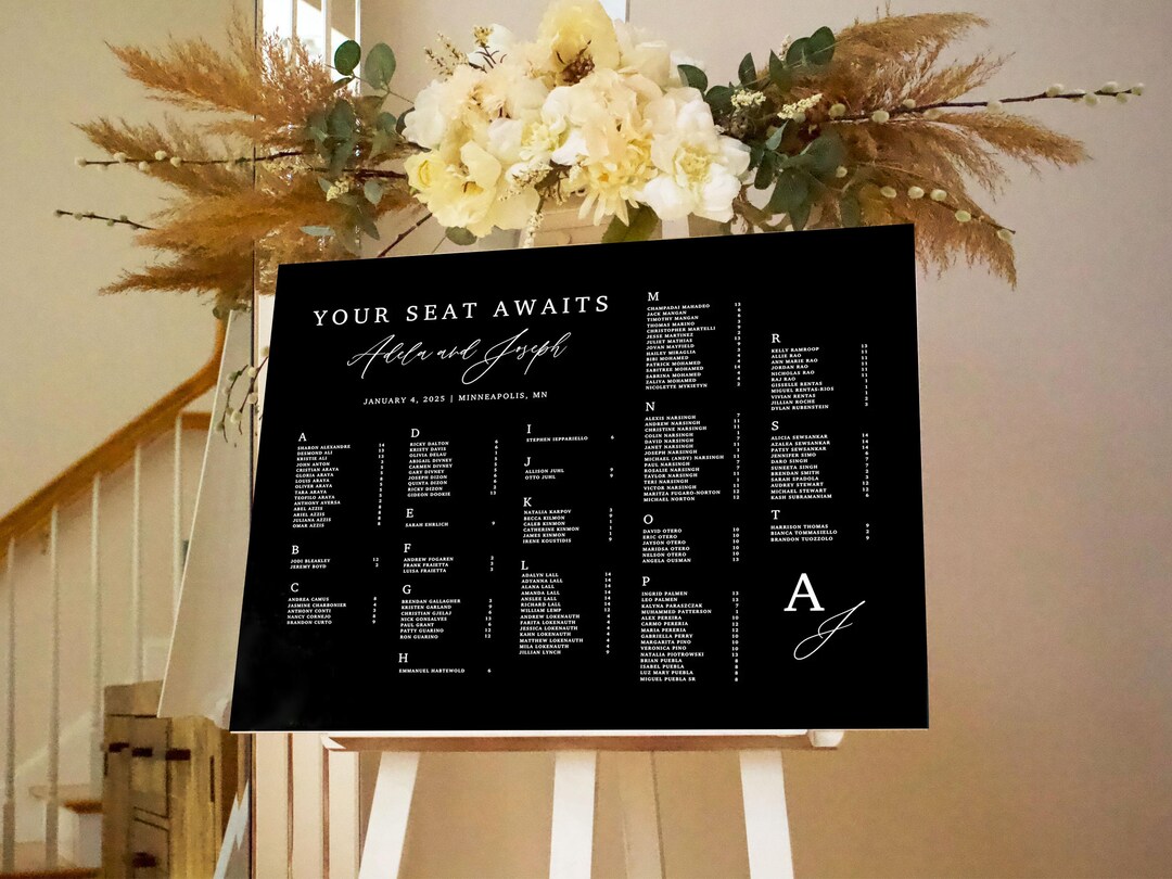 Large Table Seating Chart, Acrylic Wedding Seating Chart Sign, Find ...