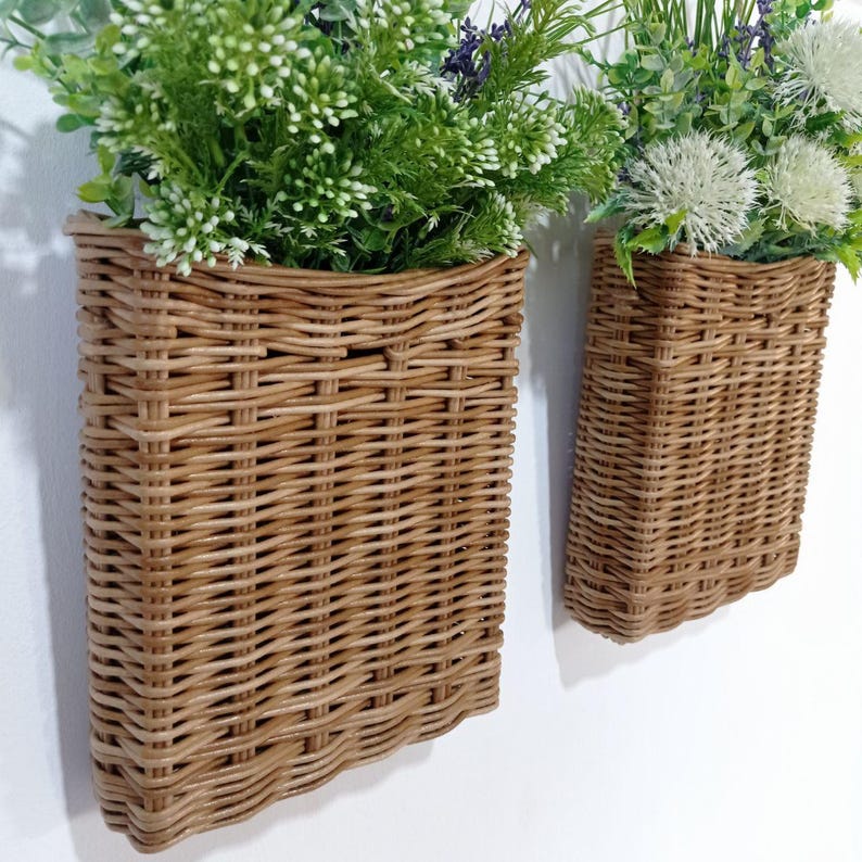 Light Brown Door Basket - Wicker Hanging Door Basket - Door Basket for ...