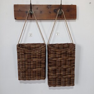 Dark Brown Basket for Flowers - Rural Basket on the Door - Rectangular ...