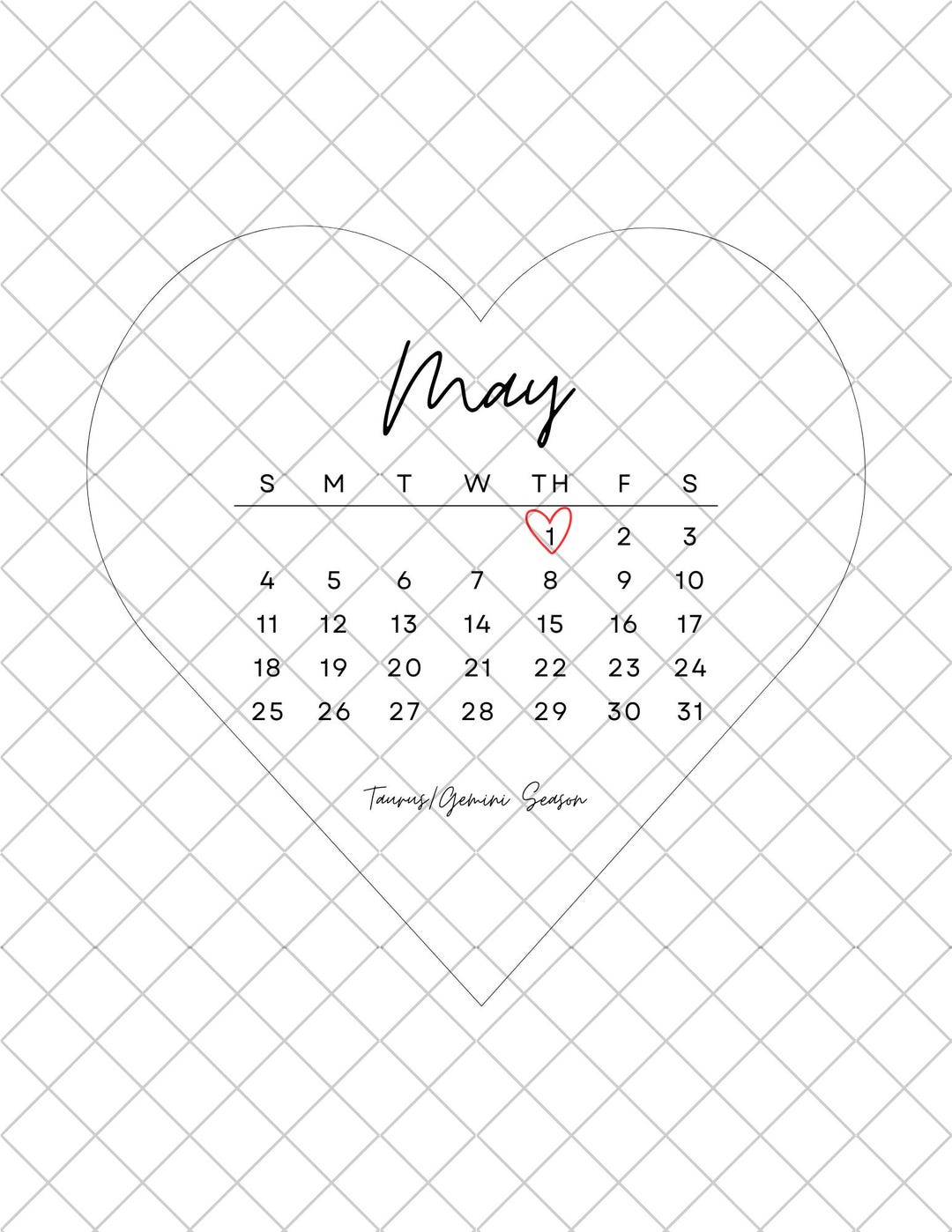 EDITABLE May Calendar Digital File ONLY - Etsy