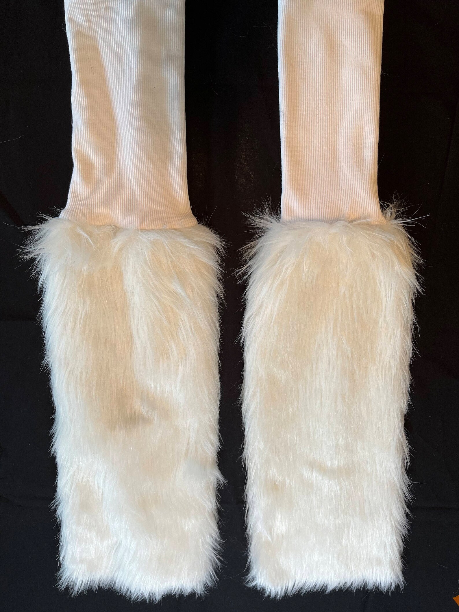 White Faux Fur Leg Warmers - Etsy