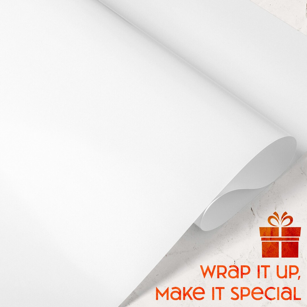 Solid White Gift Wrapping Paper Neutral Present Wrap Classic Timeless ...