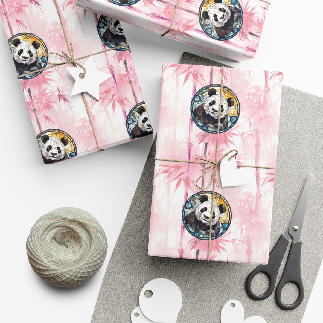 Stained Glass Panda Wrapping Paper, Panda Gift Wrap, Nature Lover Gift ...