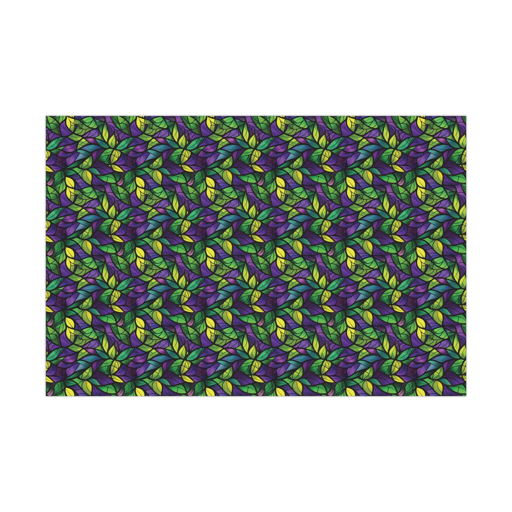 Stained Glass Wrapping Paper Purple and Green and Yellow Gift Wrap for ...