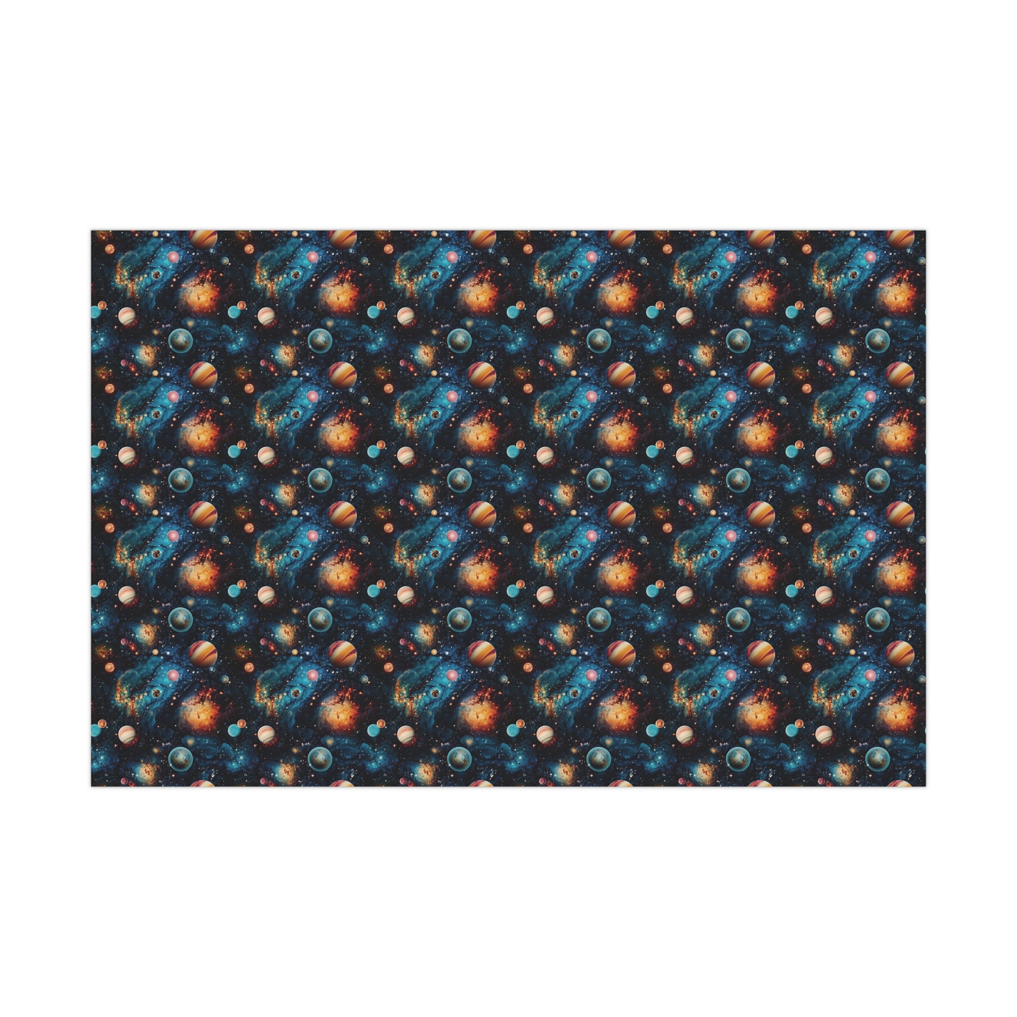 Planets in Space Wrapping Paper Astronomy Gift Wrap Birthday Wrapping ...