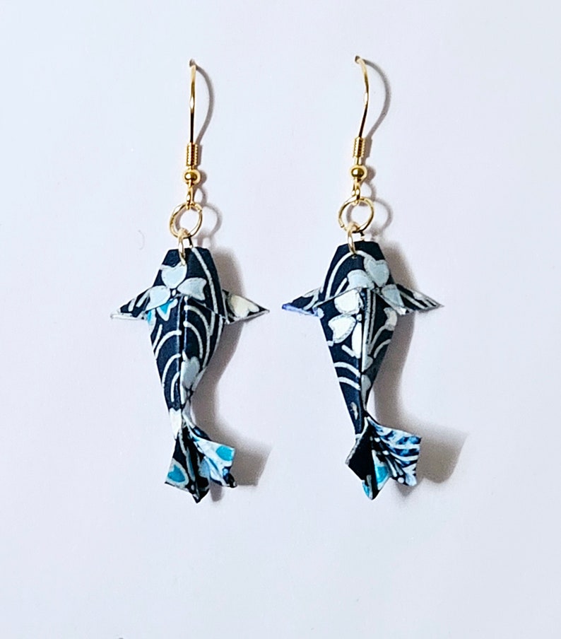 Origami Koi Fish Earrings: Japanese Paper Dangle Jewelry - Etsy