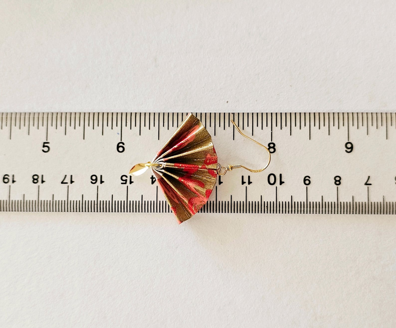 Origami Fan Earrings, Paper Fan Earrings, Origami Paper Jewelry, Simple ...