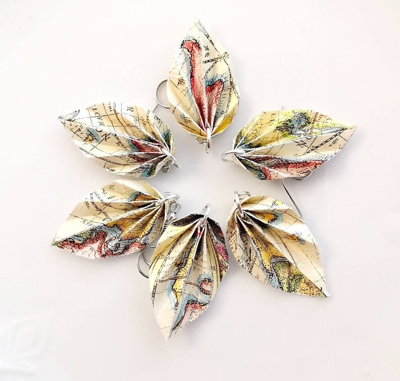 Origami Leaf Earrings, Origami Jewelry, Paper Earring, Simple Earring, Gift for Sister, Wife ...