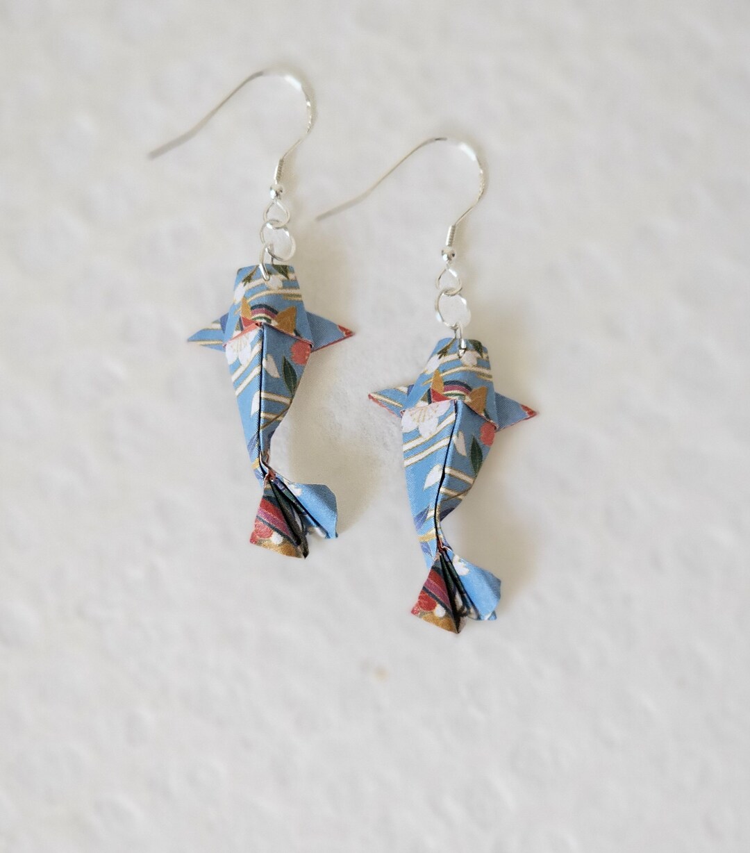 Origami Fish Earrings, Koi Fish Jewelry, Paper Gold Fish Dangle ...