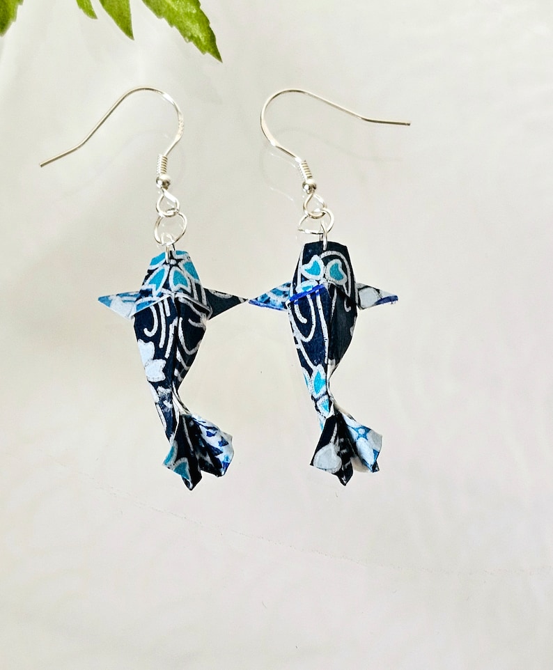 Origami Koi Fish Earrings: Japanese Paper Dangle Jewelry - Etsy
