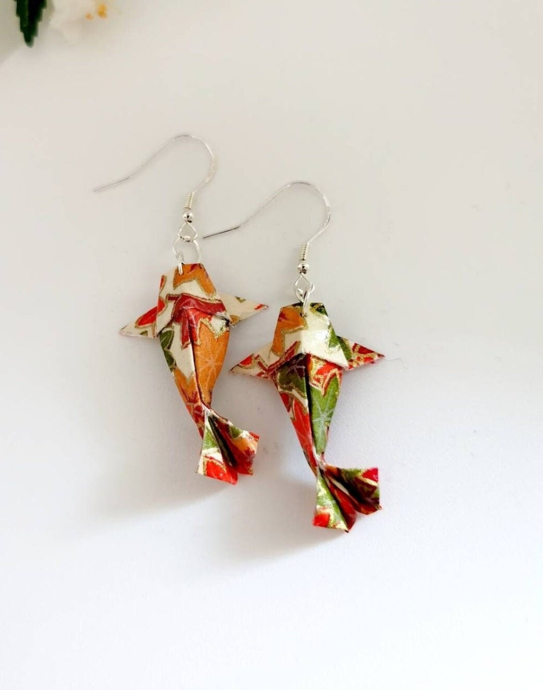 Origami Koi Fish Earrings: Japanese Paper Dangle Jewelry - Etsy