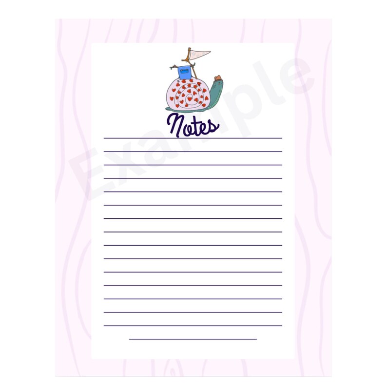 Cute Snail-themed Printable Note Paper - Downloadable Stationery for ...