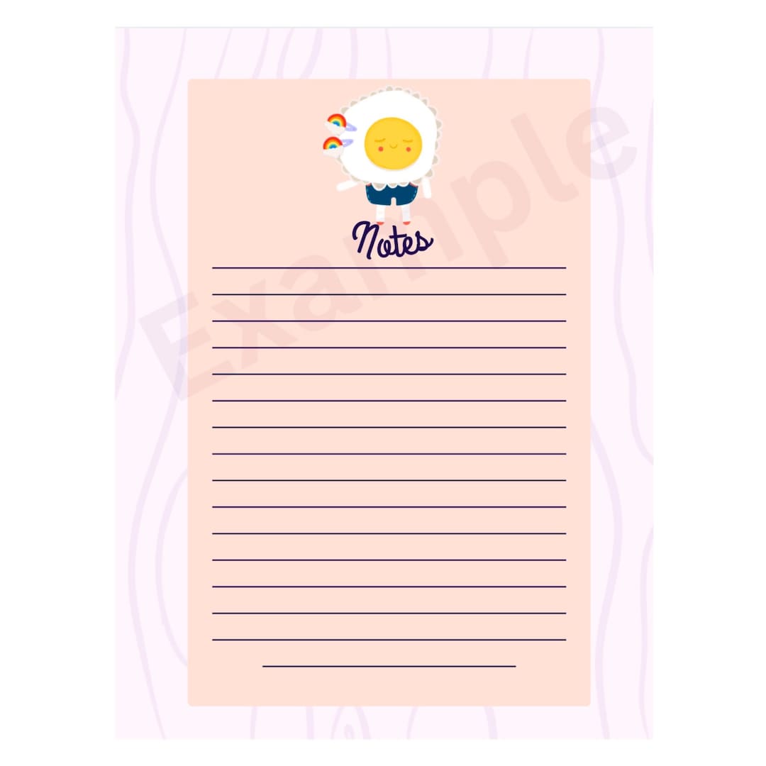 Cute Egg-themed Printable Note Paper - Downloadable Stationery for DIY ...