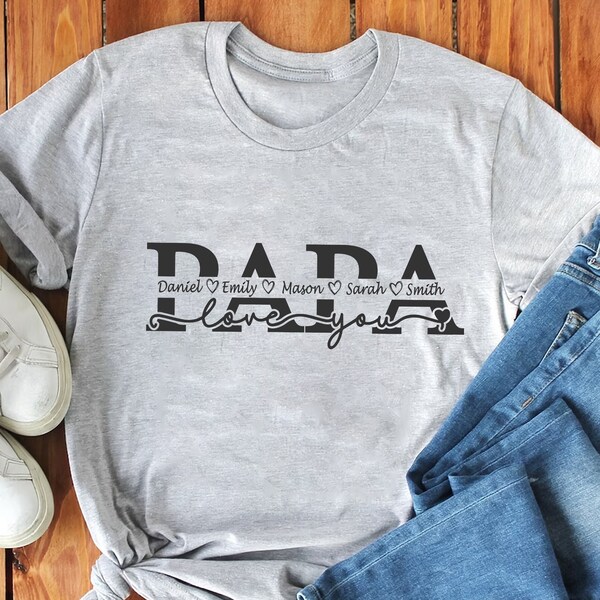 Dad With Kids Names Svg - Etsy