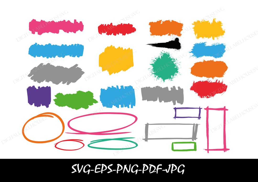 Paint Brush Stroke Svg Bundle Hand Drawn Brush Stroke Svg Png Keychain ...