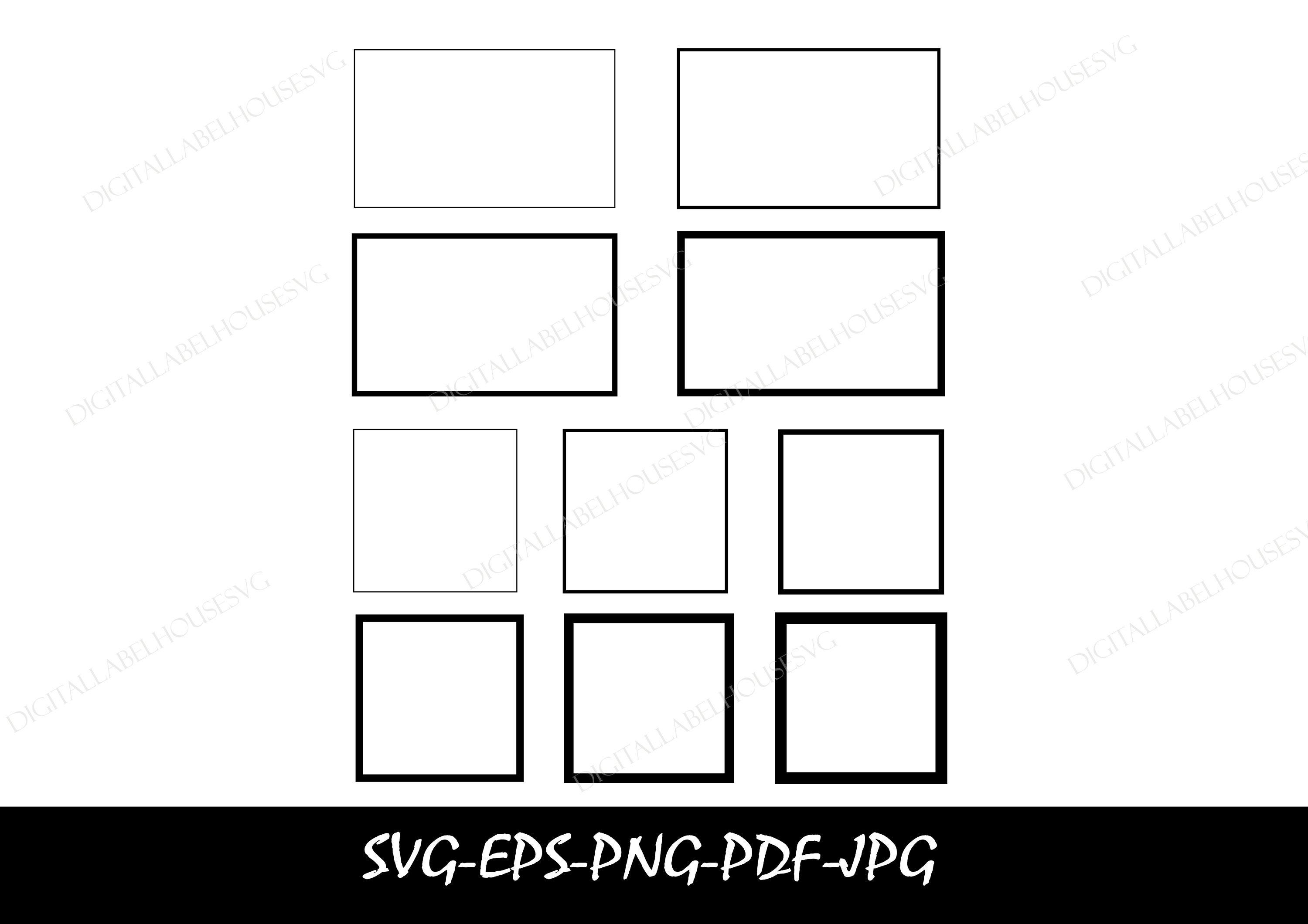 Square and Rectangle SVG Bundle, Frame Svg, Square Svg, Rectangle Svg, Split Square Frame Svg ...