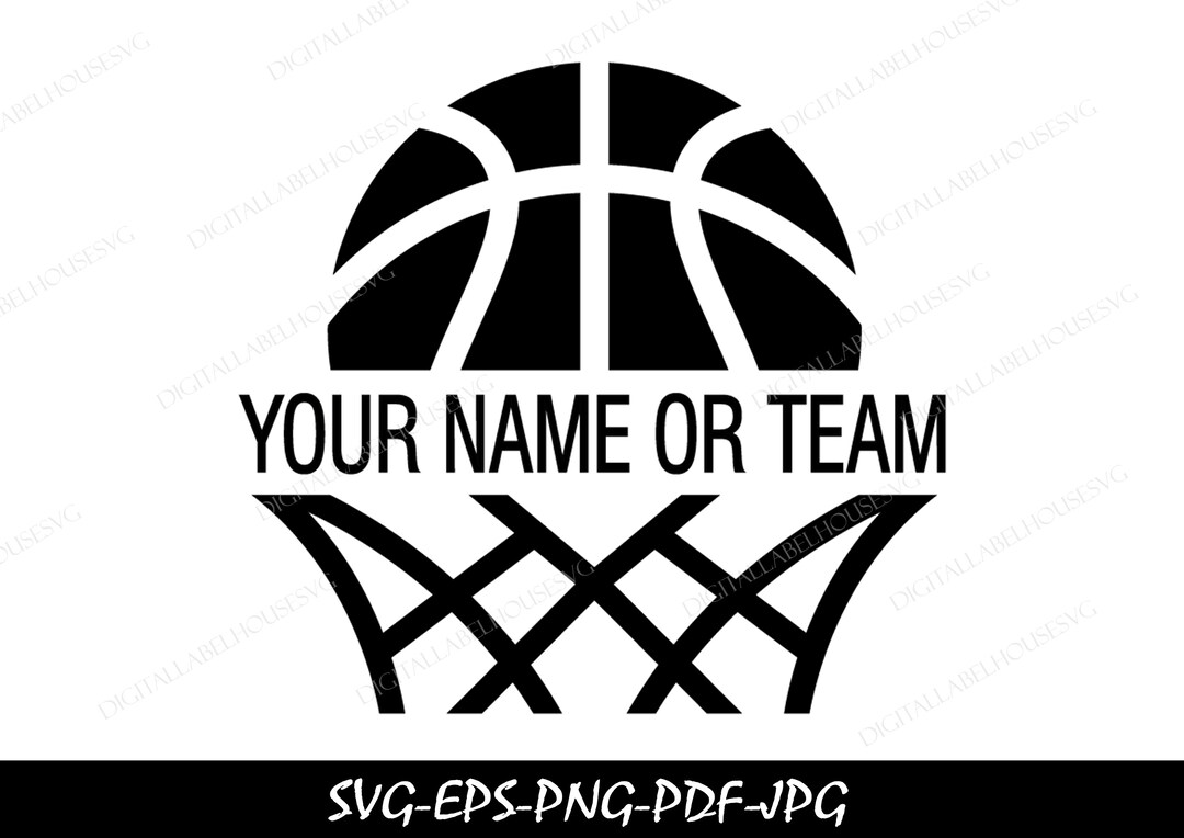 Basketball Hoop Frame SVG Files,basketball Monogram Cut Files ...