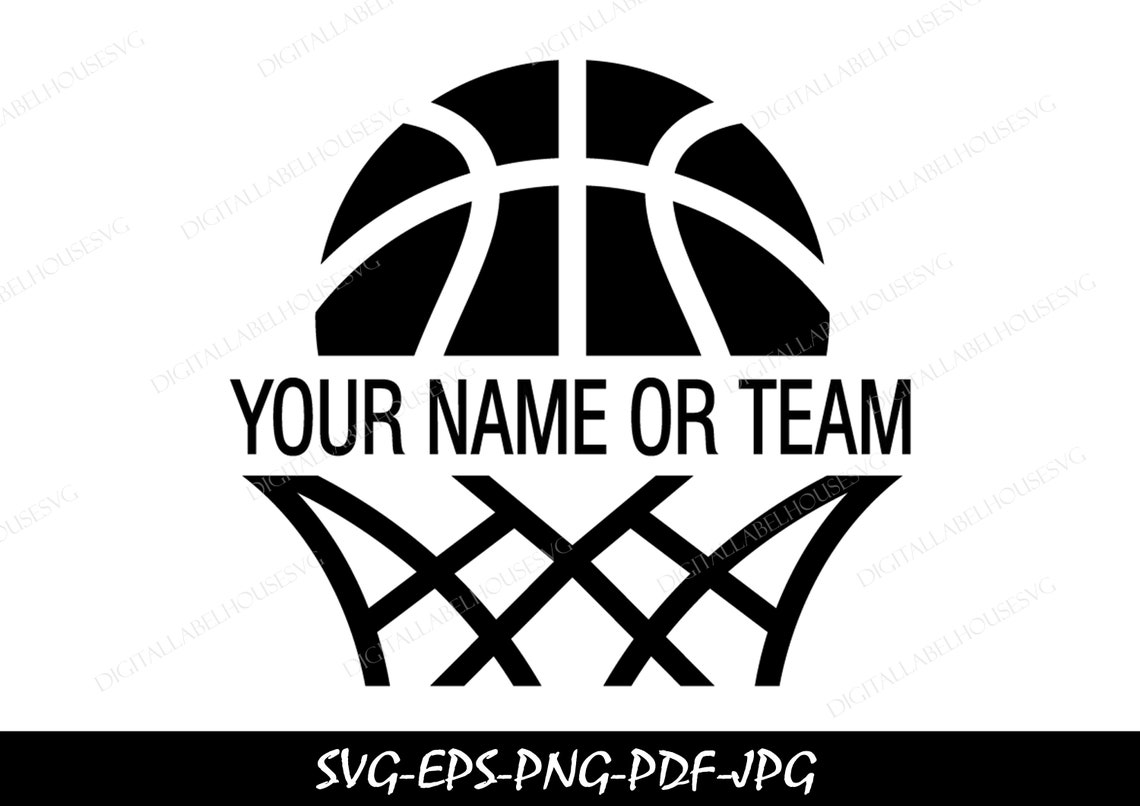 Basketball Hoop Frame SVG Files,basketball Monogram Cut Files ...