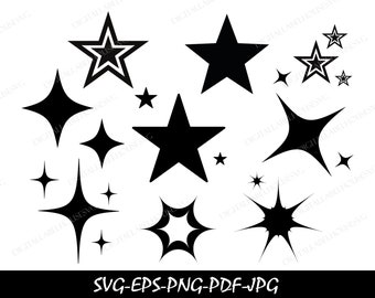Sparkle SVG Bundle, Sparkle Stars SVG, Stars Svg, Star Clipart, Instant ...