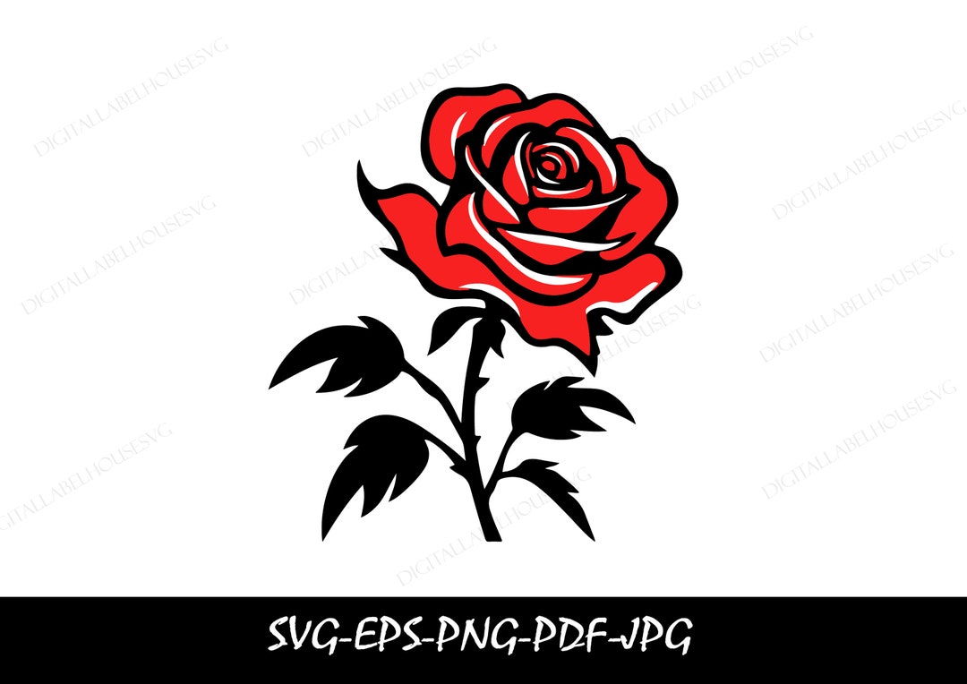 Single Rose Svg Flower Download Svg Png Cut File Rose clip - Etsy