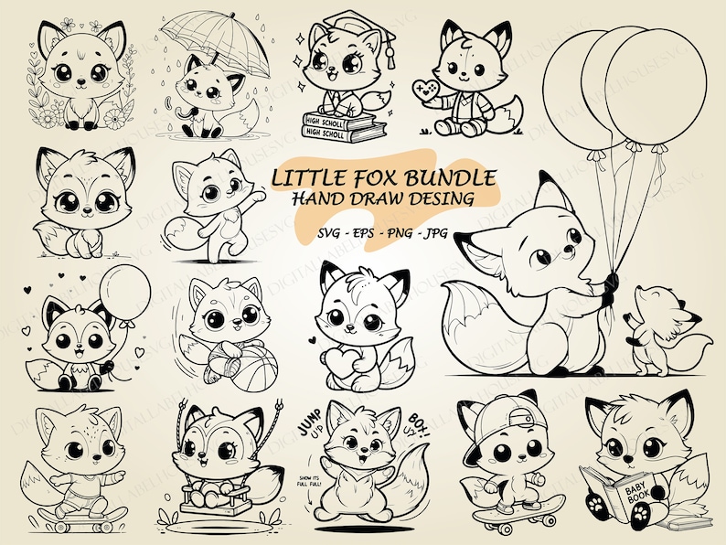 15 Little Fox Svg Bundle, Fox Svg, Forest Animal Svg, Fox Cricut, Fox ...