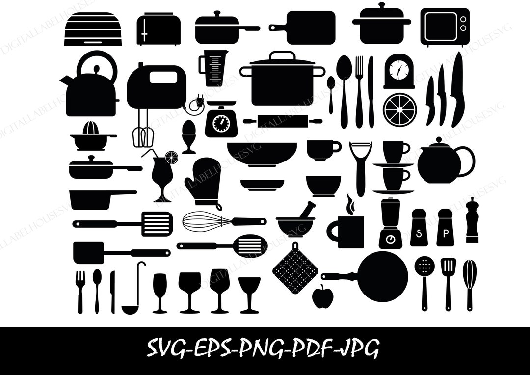 Kitchen SVG, Cooking SVG, Kitchen Clipart, Cooking Utensils SVG, Cut ...