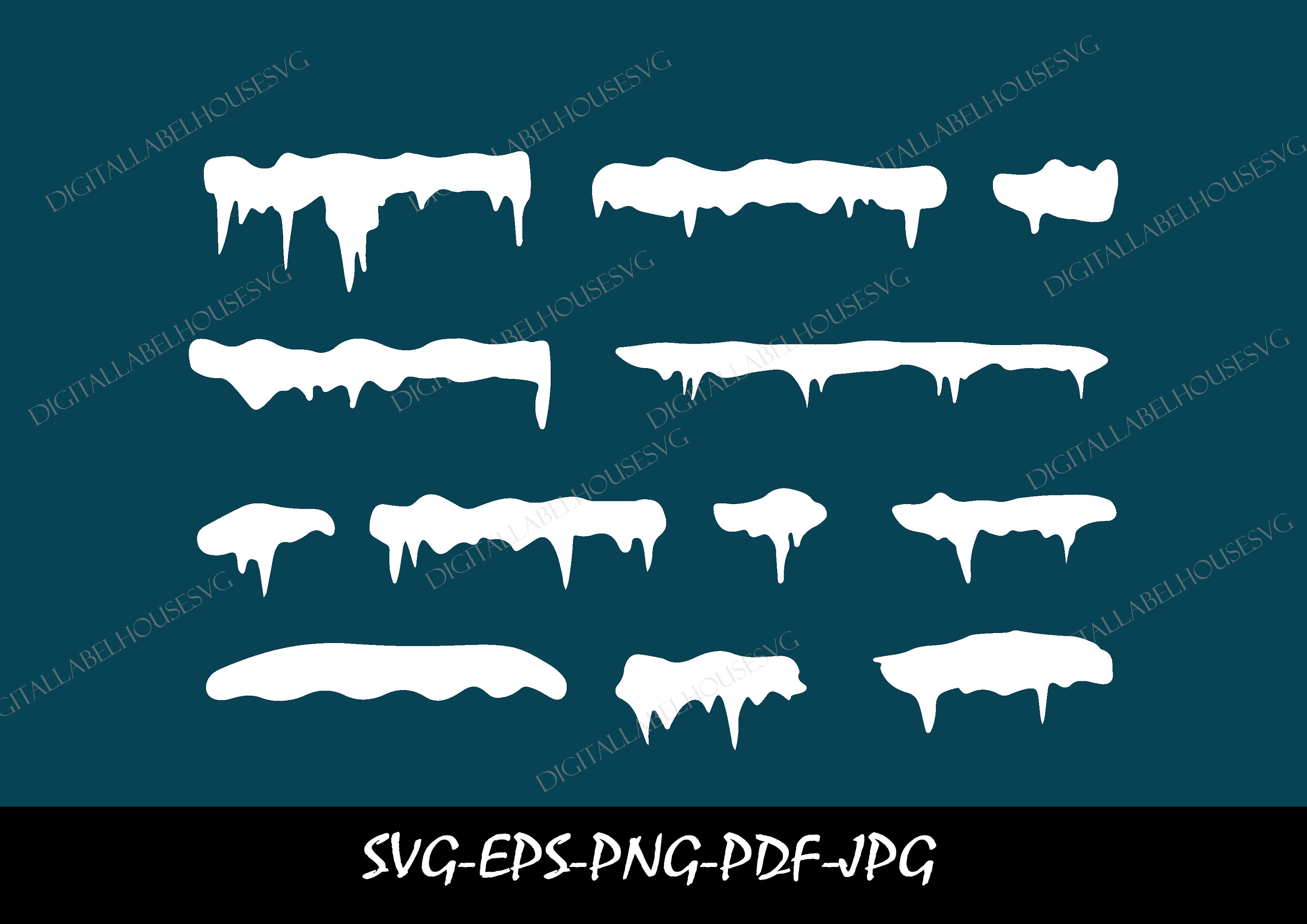 Snow Caps SVG Pack - 12 Designs | Digital Download | Christmas Snow SVG ...