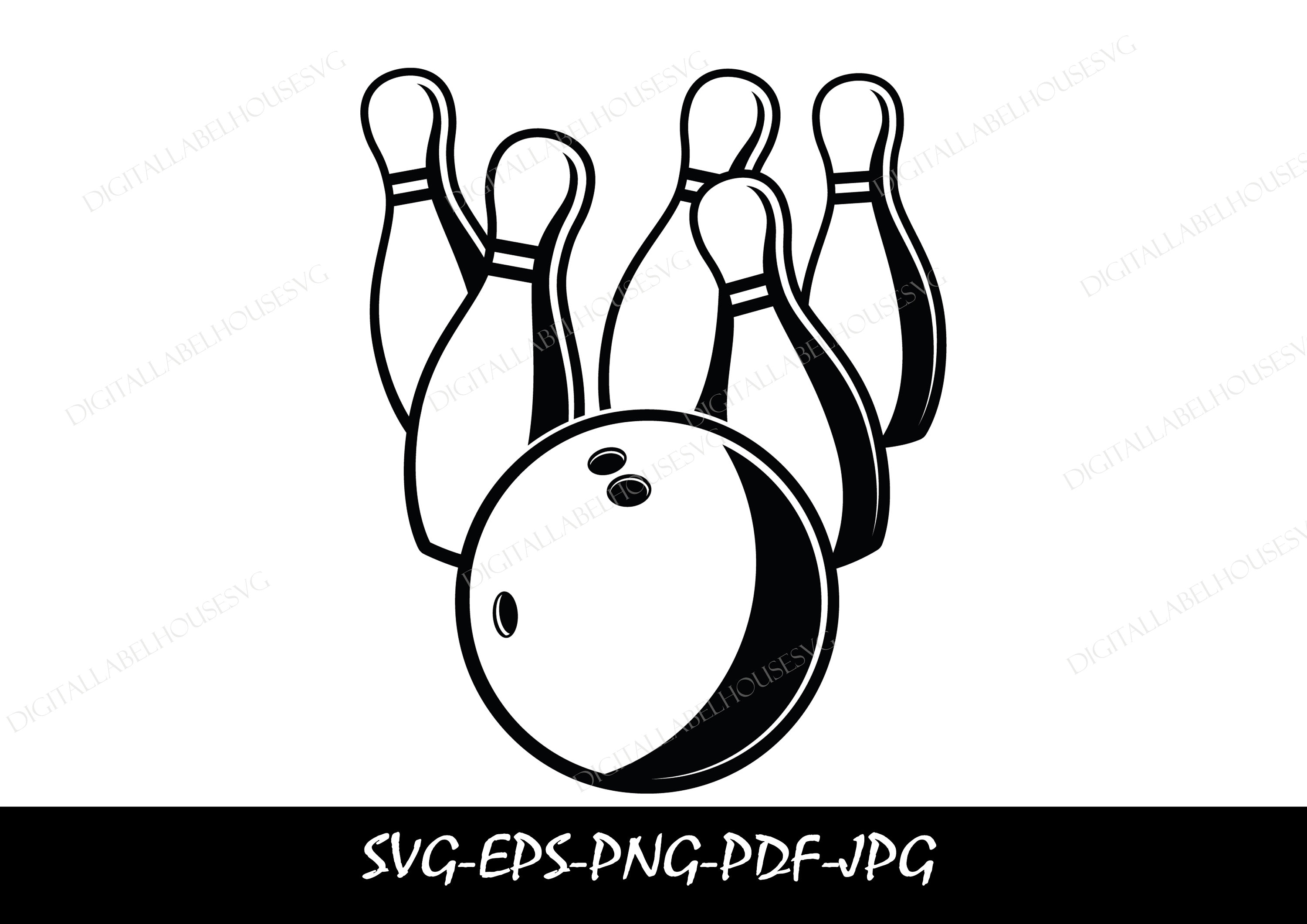 Bowling Pin Svg Cut File, Bowling Svg File for Cricut, Silhouette ...