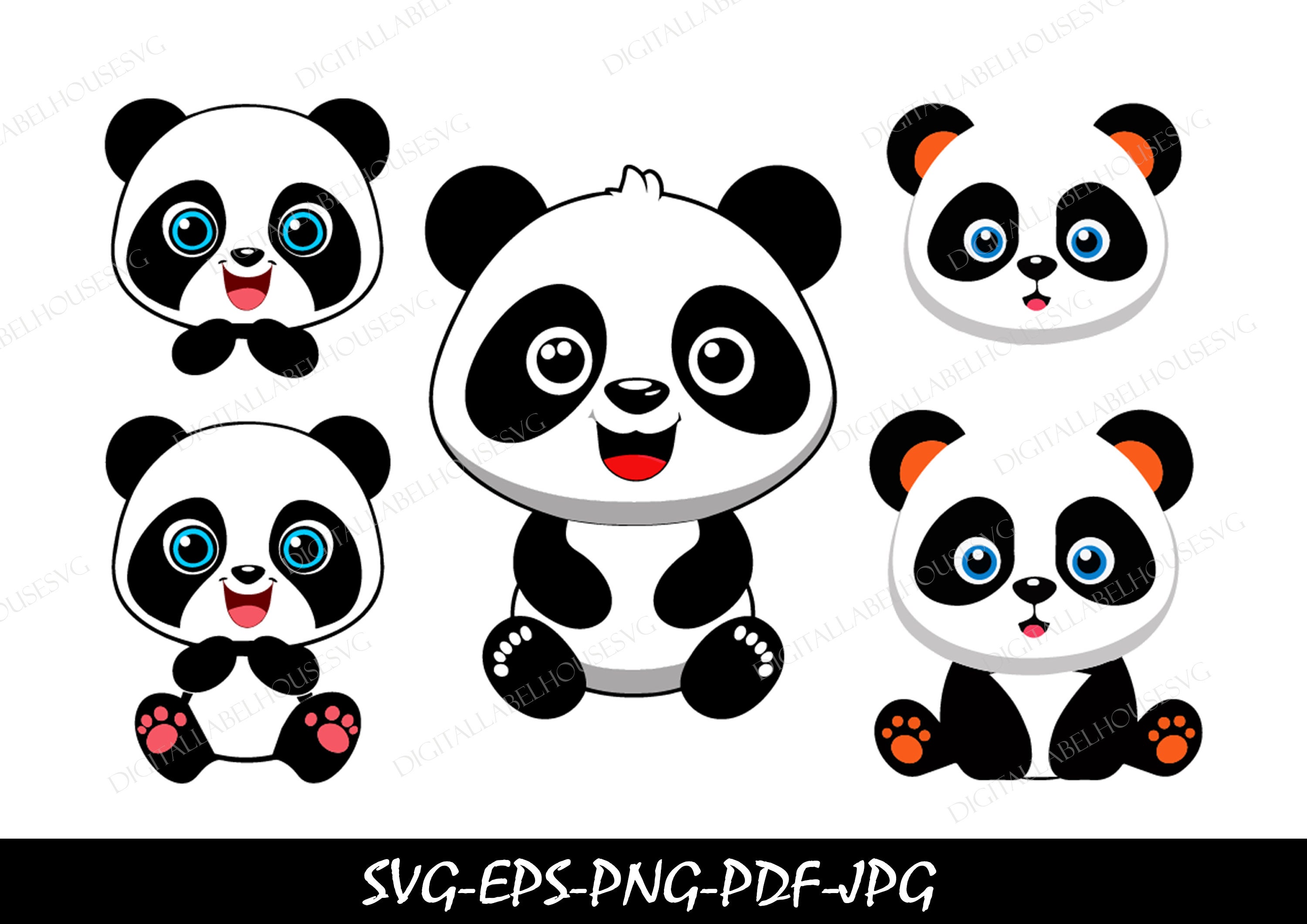 Cute Panda Svg,panda Svg,panda Svg Bundle,panda Head Svg,panda Monogram ...