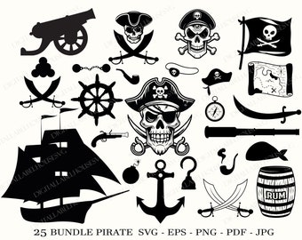 PIRATE SVG, Pirate Bundle Svg, Pirate Bundle Png, Pirate Clipart ...