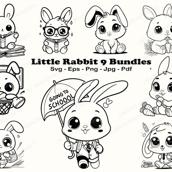 Cute Bunny Svg - Etsy