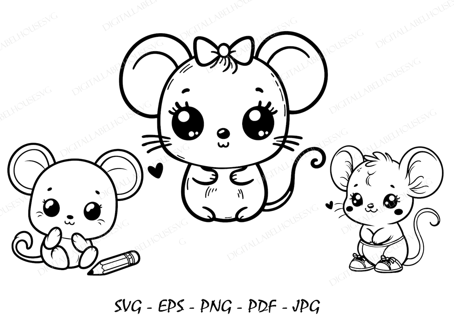 Little Mouse Svg Bundle - Animals Cut File, Cute Cutting File ...