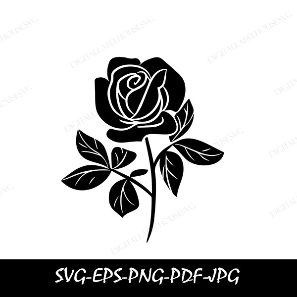 Rose Stem Svg - Etsy